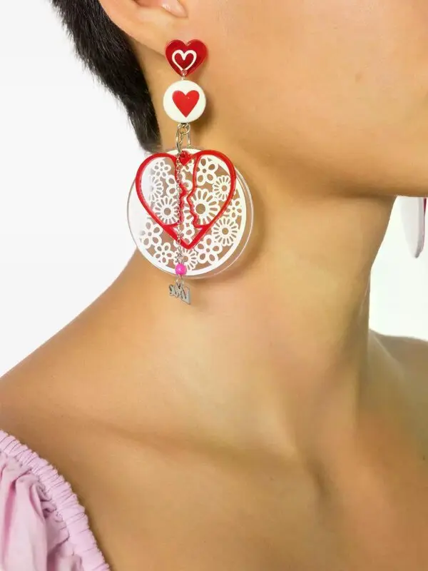 AMIR SLAMA Heart Motif Drop Earrings