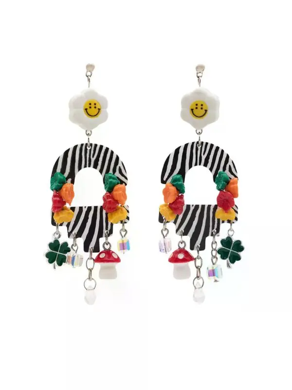 AMIR SLAMA Charm-appliqué Drop Earrings - Multicolour