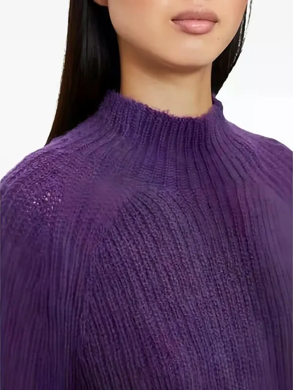 Marc O'polo Roll Neck Textured Sweater - Purple