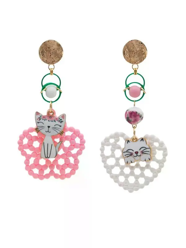 AMIR SLAMA BIJOUX Charm-appliqué Drop Earrings - Multicolour