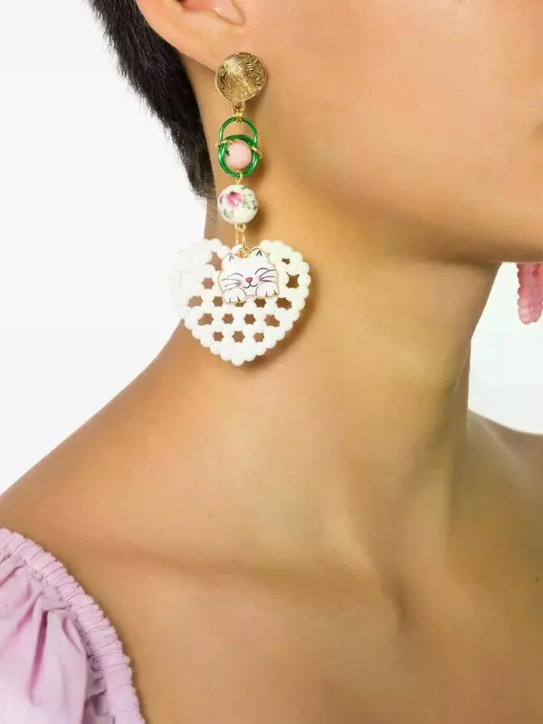 AMIR SLAMA Charm-appliqué Drop Earrings