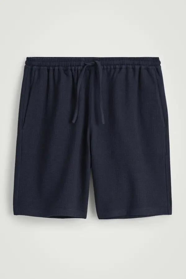 Cos Seersucker Relaxed Fit Drawstring Shorts