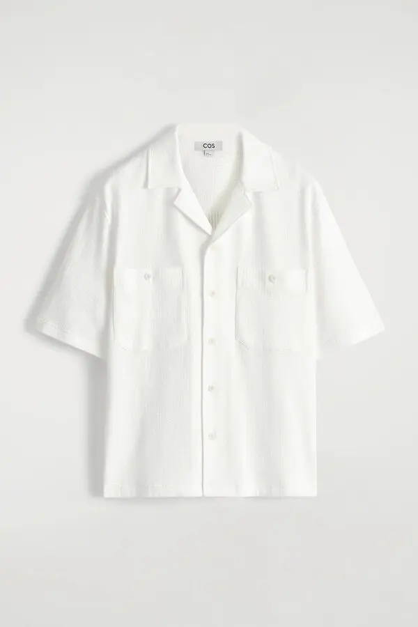 Cos Cotton-seersucker Resort Shirt - White