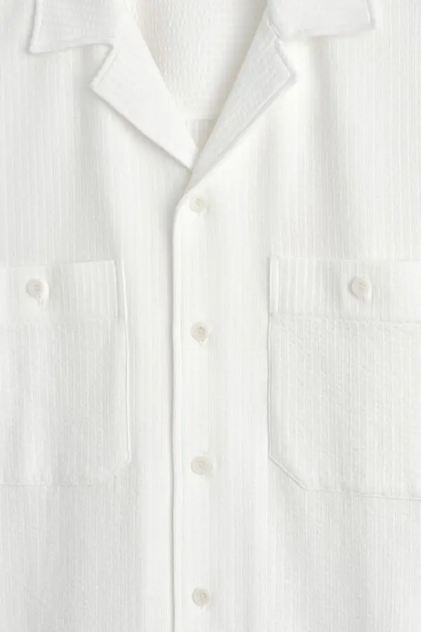 Cos Cotton-seersucker Resort Shirt - White