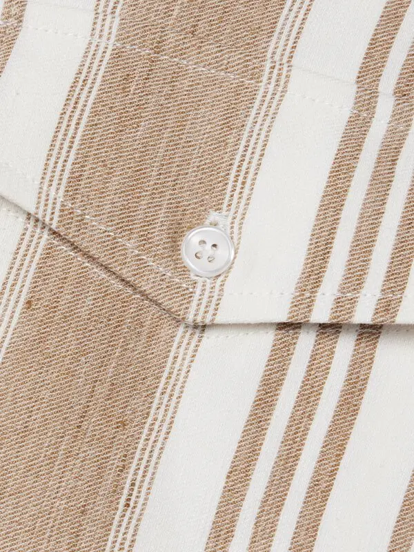 TWP Carter Striped Hemp Shirt - Neutrals