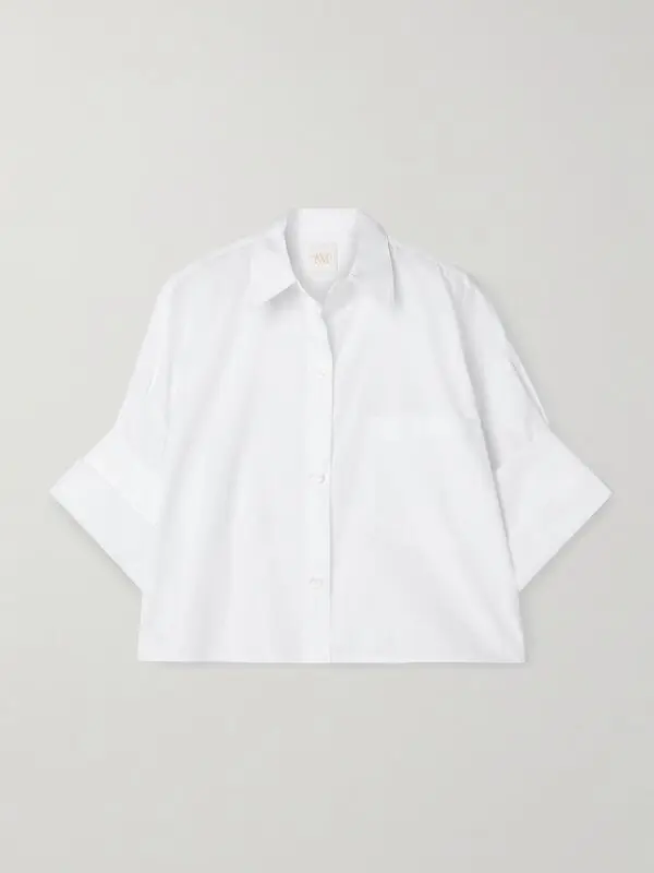 TWP Cropped Cotton-poplin Shirt