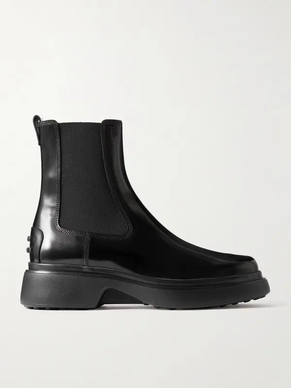 TOD'S Gomma Leather Chelsea Boots - Black