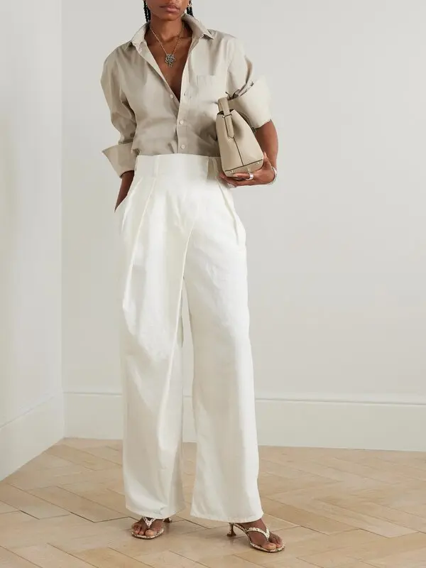 Victoria Beckham Cotton-poplin Shirt - Neutrals