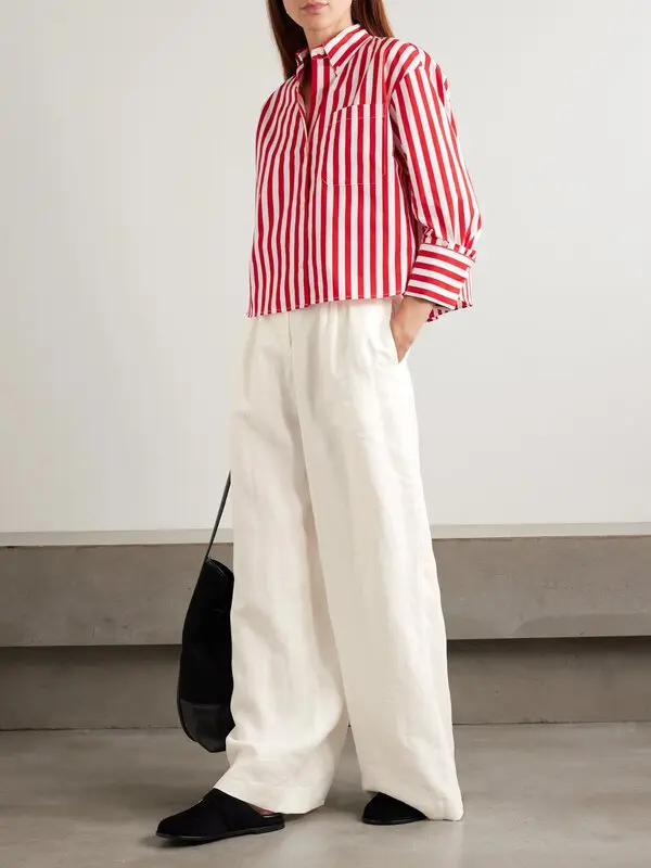 TWP Pintucked Linen Wide-leg Pants