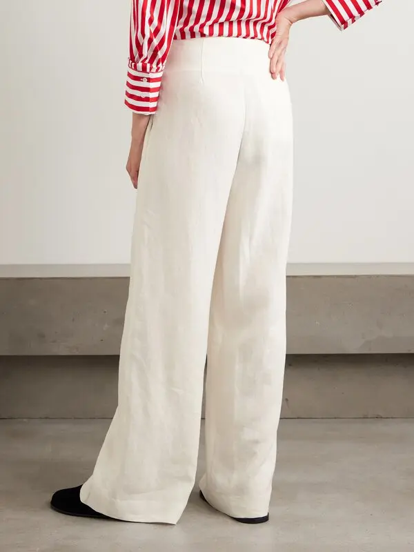 TWP Pintucked Linen Wide-leg Pants