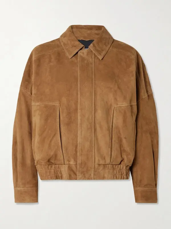 Nour Hammour Dalma Suede Bomber Jacket