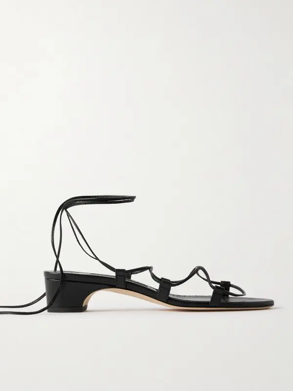 Manolo Blahnik Dellasan 30 Leather Sandals - Black