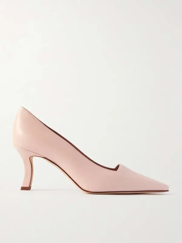 Manolo Blahnik Moiralo 70 Leather Pumps - Pastel Pink