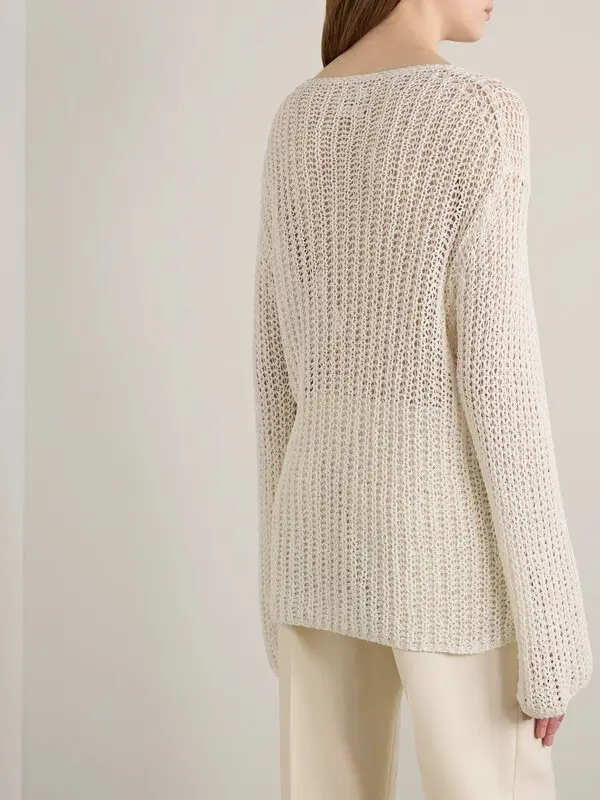 Khaite Elowen Open-knit Cotton Sweater - Neutrals