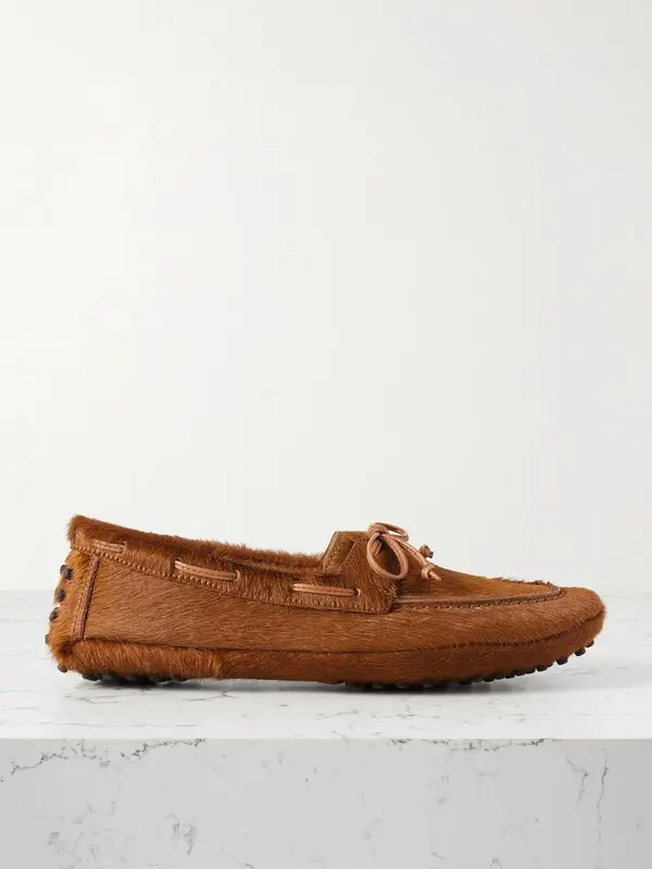 Le Monde Beryl Driver Calf Hair Loafers - Brown