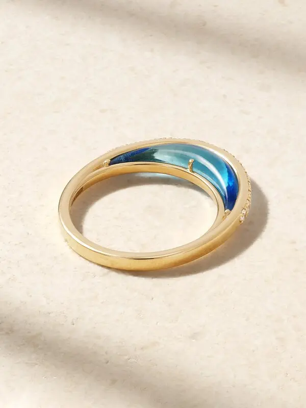 L’ATELIER NAWBAR Bloop Moon Diamond & Enamel Ring