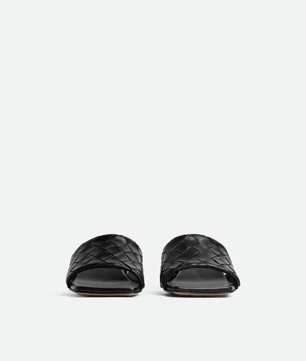 Bottega Veneta Intrecciato Leather Kitten-heel Mule Sandal - Black