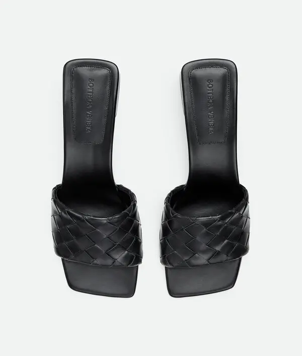 Bottega Veneta Intrecciato Leather Kitten-heel Mule Sandal - Black