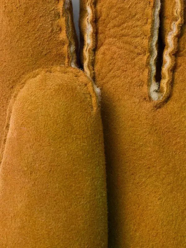 Prada Suede Gloves With Shearling Lining - Brown