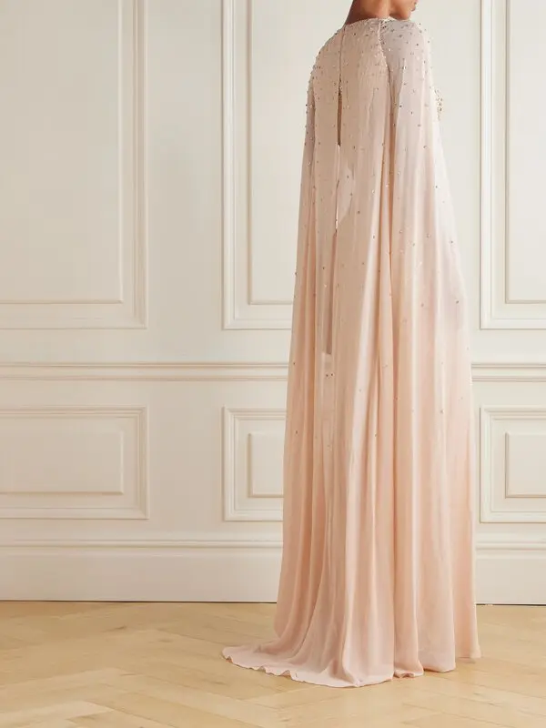 Buy Jenny Packham Zenith Cape-effect Embellished Gown - Gold At 40% Off |  Editorialist