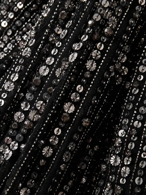 Jenny Packham Zenith Cape-effect Embellished Gown - Black