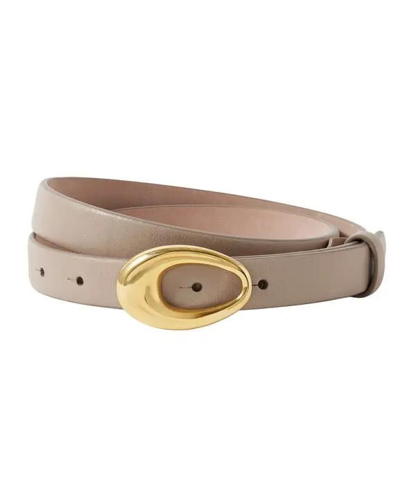 Khaite Olivia Leather Belt - Neutrals