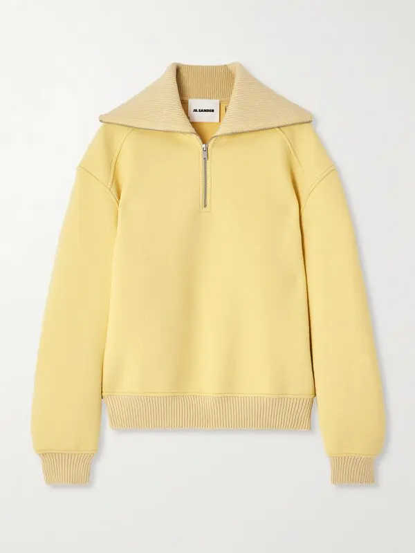 JIL SANDER Oversized Wool-blend Sweatshirt - Yellow
