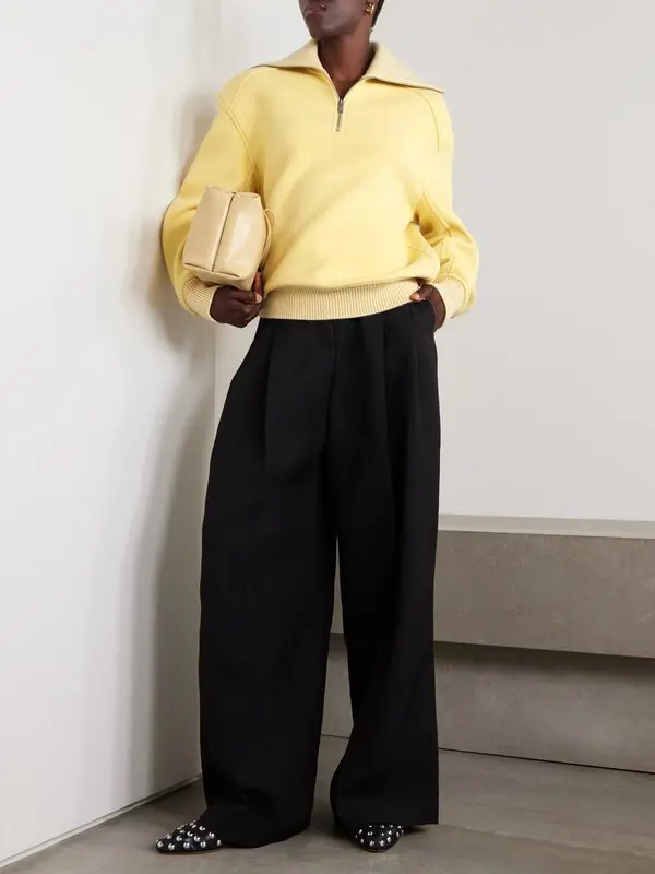 JIL SANDER Oversized Wool-blend Sweatshirt - Yellow