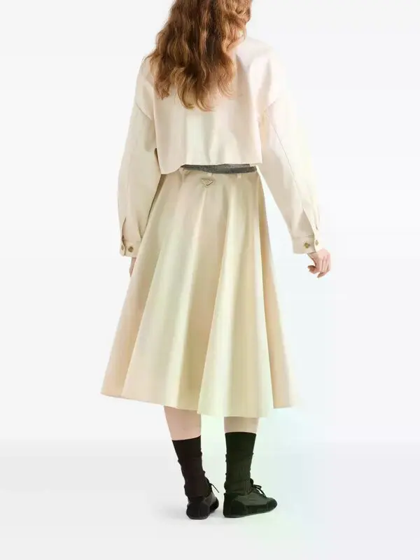 Prada Triangle-logo Flared Midi Skirt