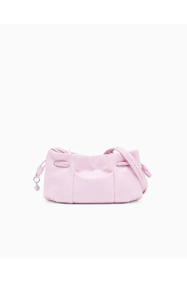 Emporio Armani Nappa-leather Drawstring Shoulder Bag - Pink