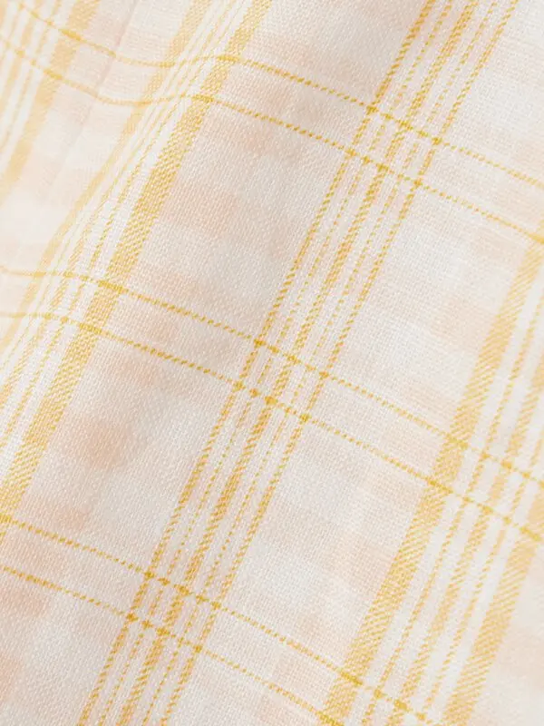 Faithfull The Brand Lila Checked Linen Shorts - Yellow