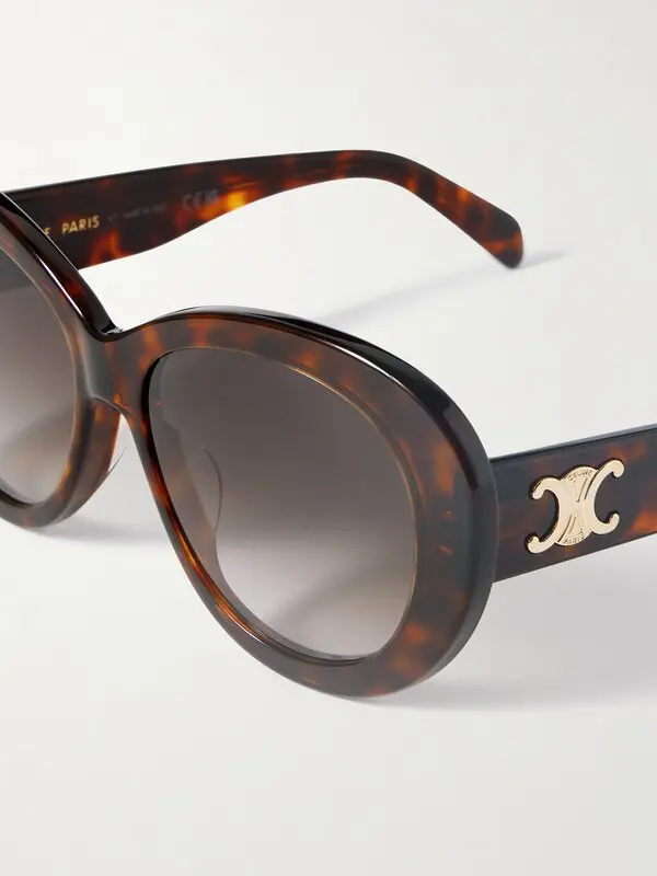 Celine Triomphe Round-frame Sunglasses - Brown