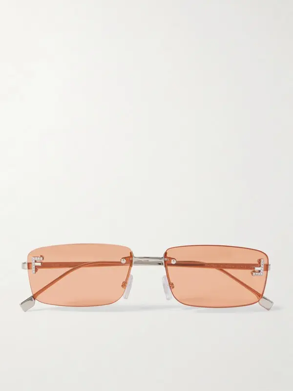 Fendi First Rectangular Sunglasses - Silver