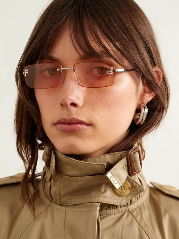 Fendi First Rectangular Sunglasses - Silver