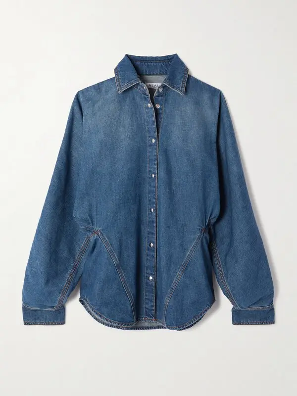 Alaïa Gathered Denim Shirt