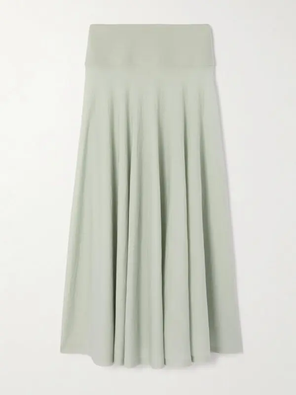 Alaïa Wool-blend Maxi Skirt - Green