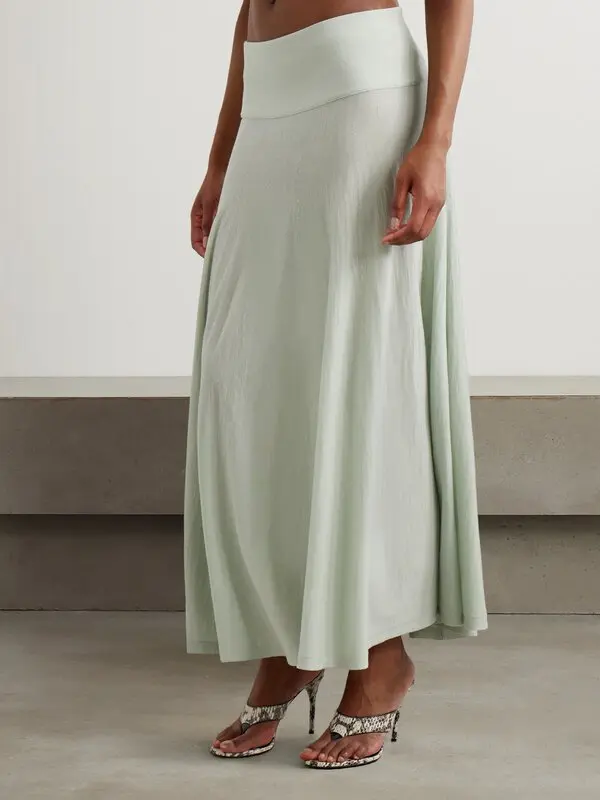 Alaïa Wool-blend Maxi Skirt - Green