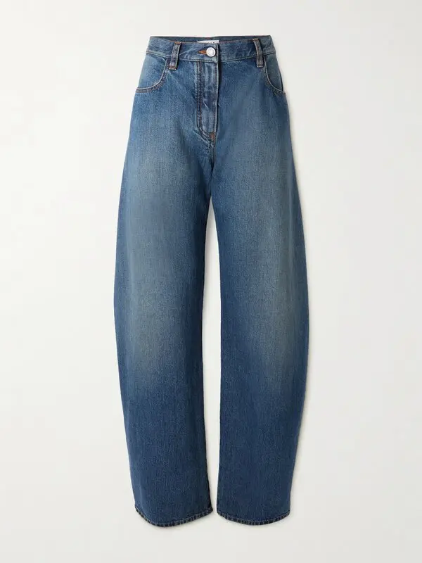 Alaïa Low-rise Barrel-leg Jeans - Blue