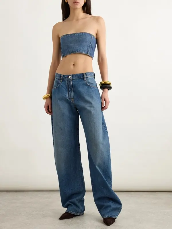 Alaïa Low-rise Barrel-leg Jeans - Blue