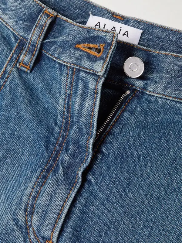 Alaïa Low-rise Barrel-leg Jeans - Blue