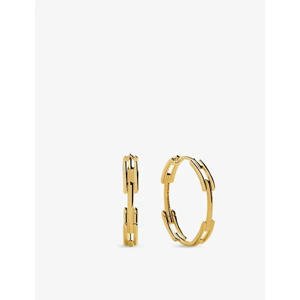 Monica Vinader Signature Link Sterling Medium Hoop Earrings - Gold
