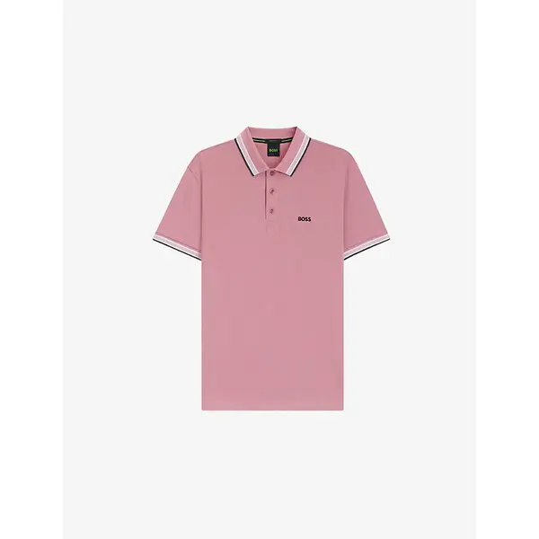 BOSS Paddy Embroidered-logo Cotton Piqué Polo Shirt - Open Pink