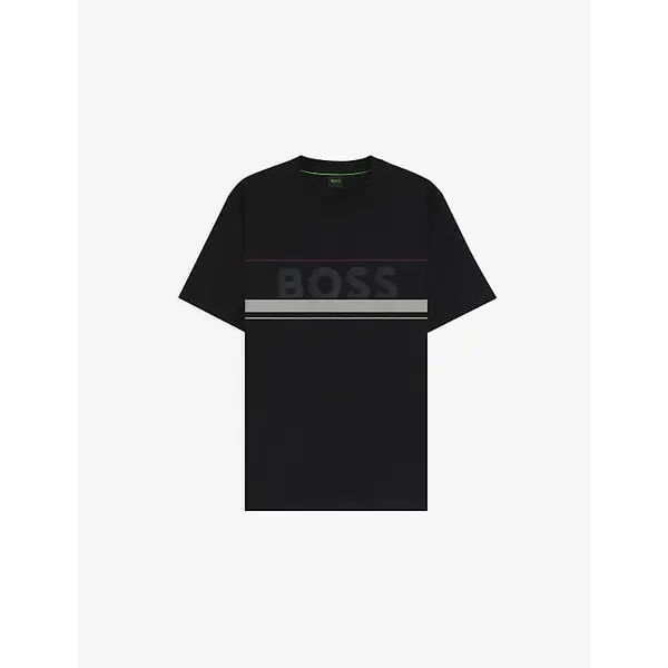 BOSS Brand-print Short-sleeve Cotton T-shirt Xxxl - Black