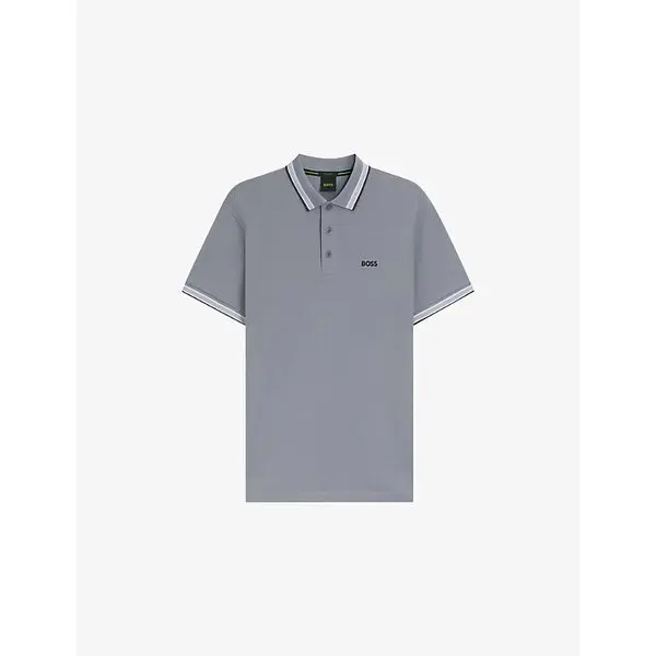 BOSS Paddy Embroidered-logo Cotton Piqué Polo Shirt Xxl - Dark Grey