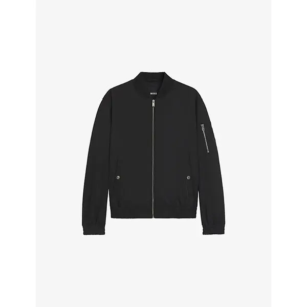 BOSS Regular-fit Zip-up Woven Bomber Jacket