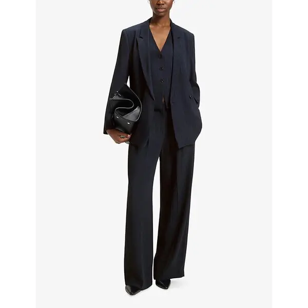 BOSS Striped Single-breasted Woven Waistcoat