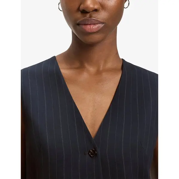 BOSS Striped Single-breasted Woven Waistcoat