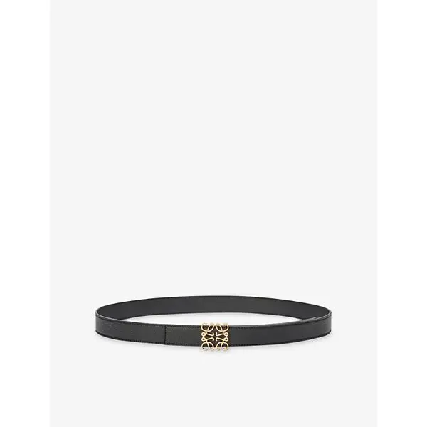 Loewe Anagram Reversible Leather Belt - Black/gold