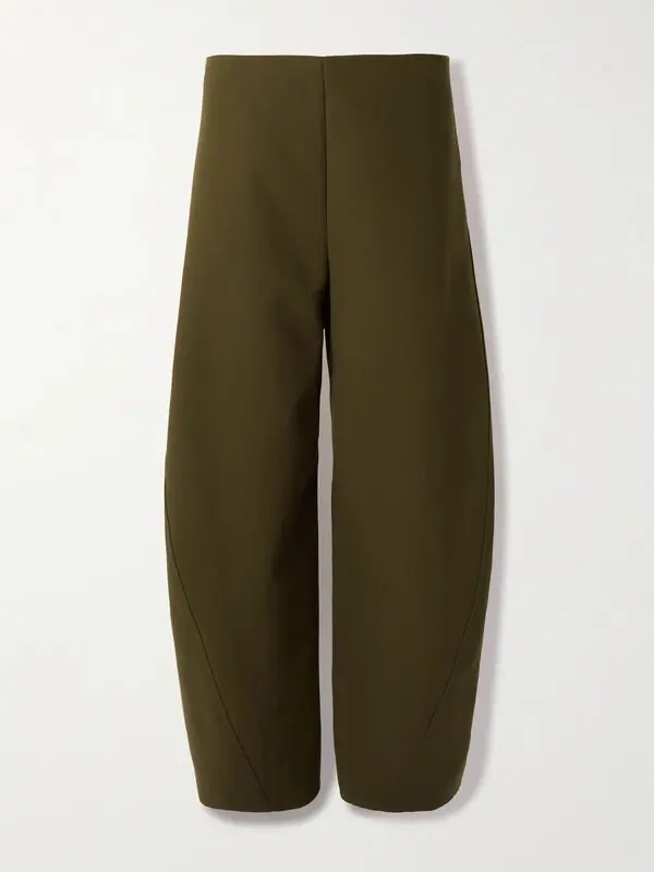 Alaïa Cotton-poplin Barrel-leg Pants - Green