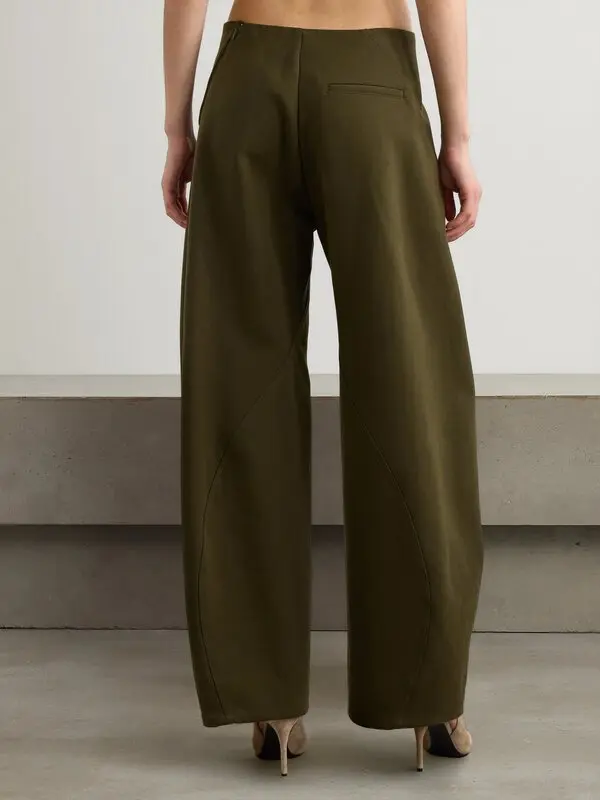 Alaïa Cotton-poplin Barrel-leg Pants - Green